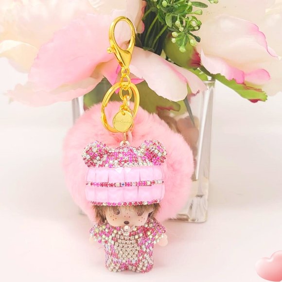 Accessories | Keychain Cute Monchichi Fur Ball Pompom | Poshmark